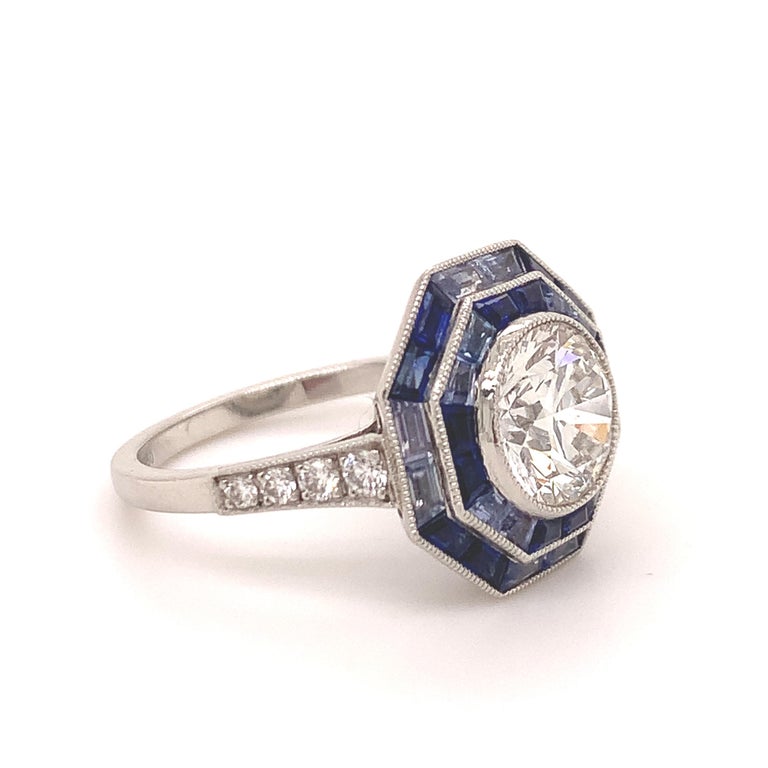 Tiffany and Co. Deco Revival Sapphire Diamond Octagonal Ring at 1stDibs ...