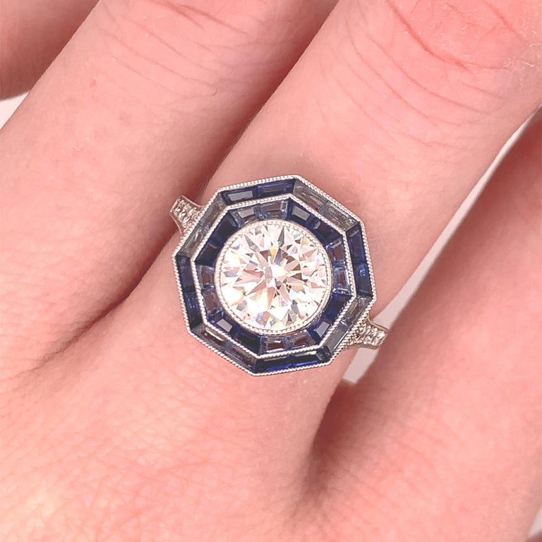 Tiffany and Co. Deco Revival Sapphire Diamond Octagonal Ring at 1stDibs ...