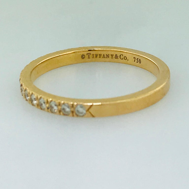 Tiffany Wedding Band 18k Rose Gold Tiffany and Co. Ring, .30 carat ...