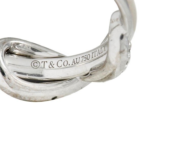 Tiffany and Co. Diamond 18 Karat White Gold Infinity Stacking Band Ring ...