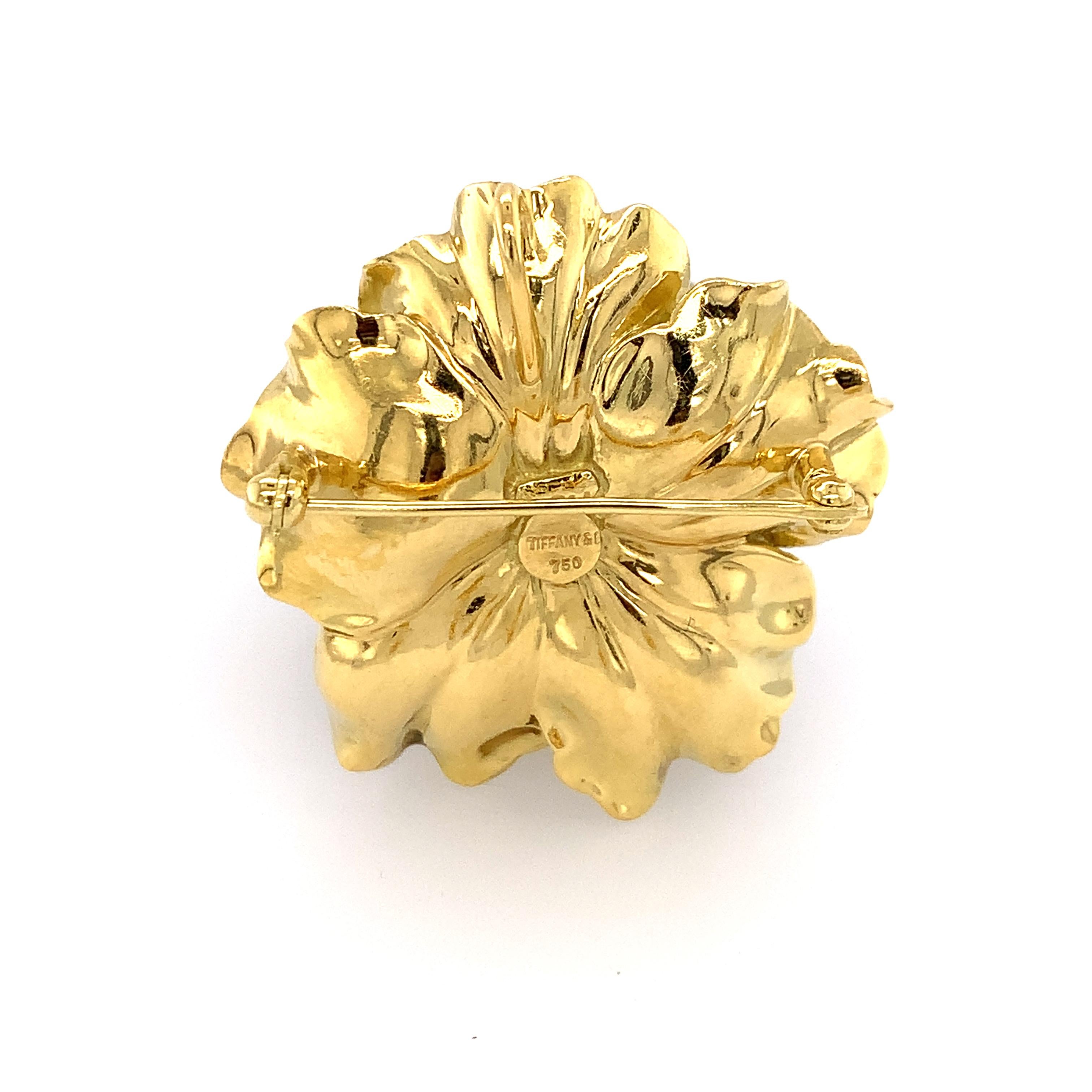 Tiffany and Co. Diamond and Gold Dogwood Flower Pin Brooch For Sale at ...
