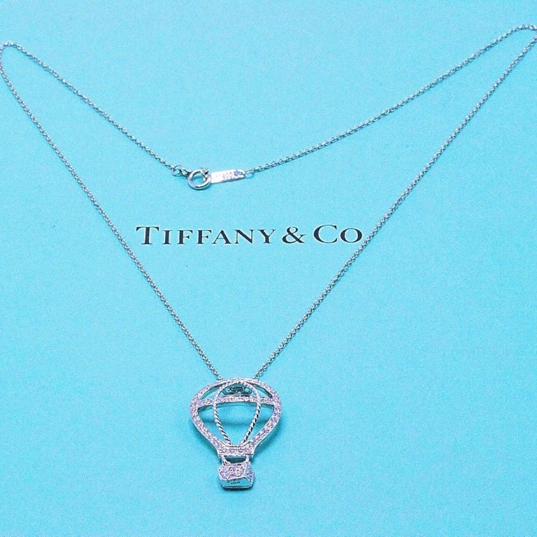 Tiffany And Co Diamond And Platinum Hot Air Balloon Pendant Necklace 0