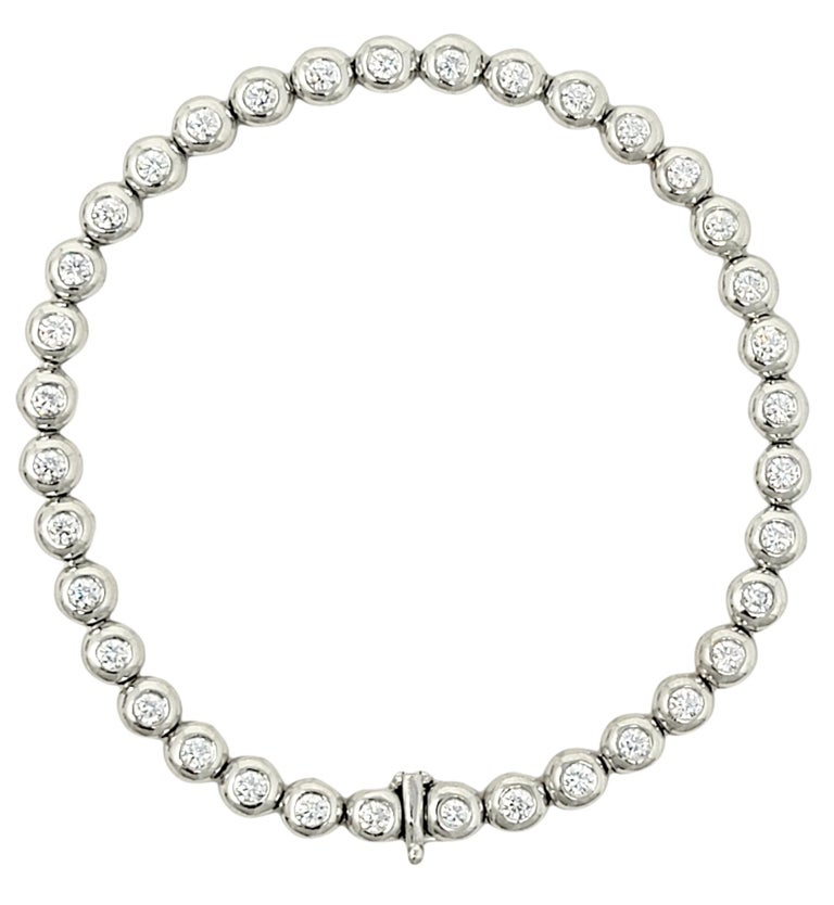 Tiffany and Co. Diamond Doughnut Bezel Set Line Bracelet 3.00 Carats in ...