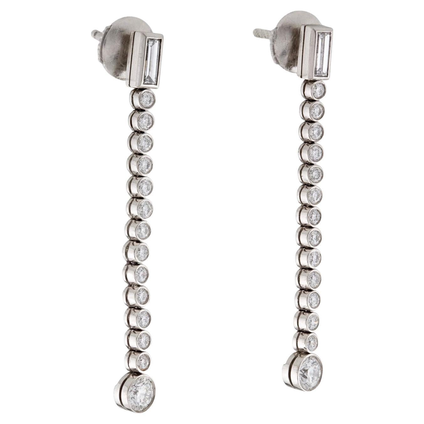 TIFFANY and CO. Jazz Diamond Platinum Earrings at 1stDibs