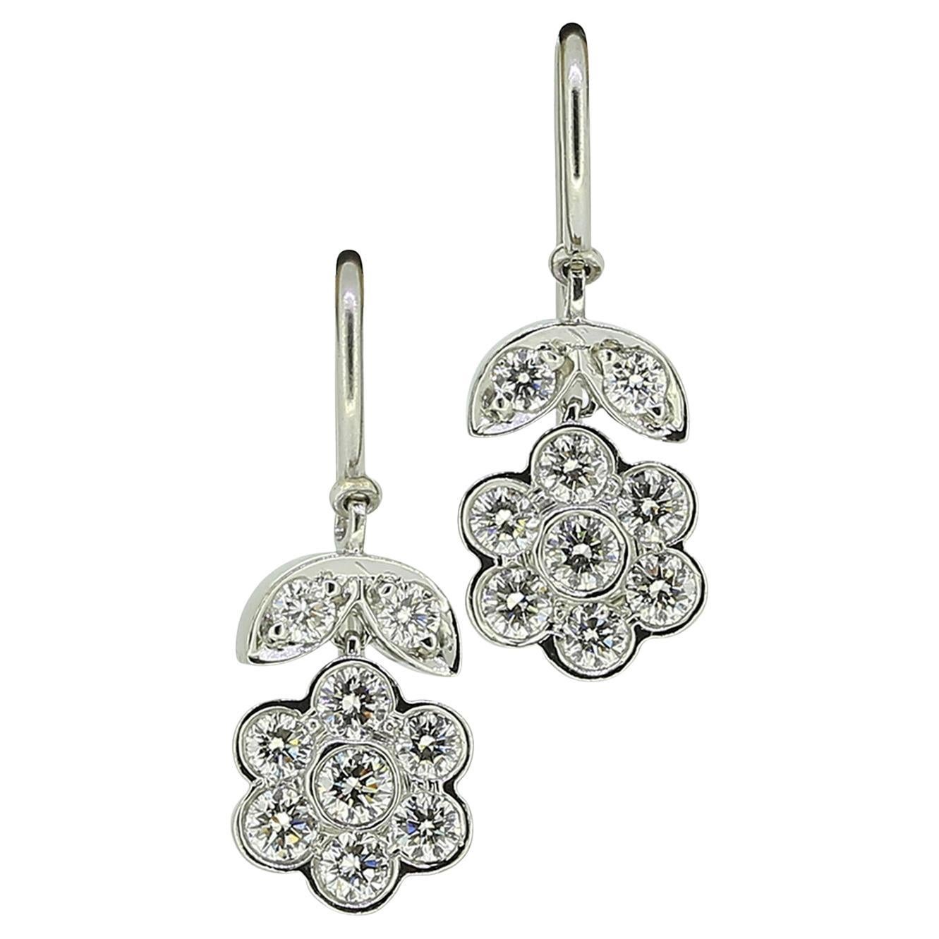 Tiffany and Co. Round Diamond Open Circle Drop Earrings in Polished ...