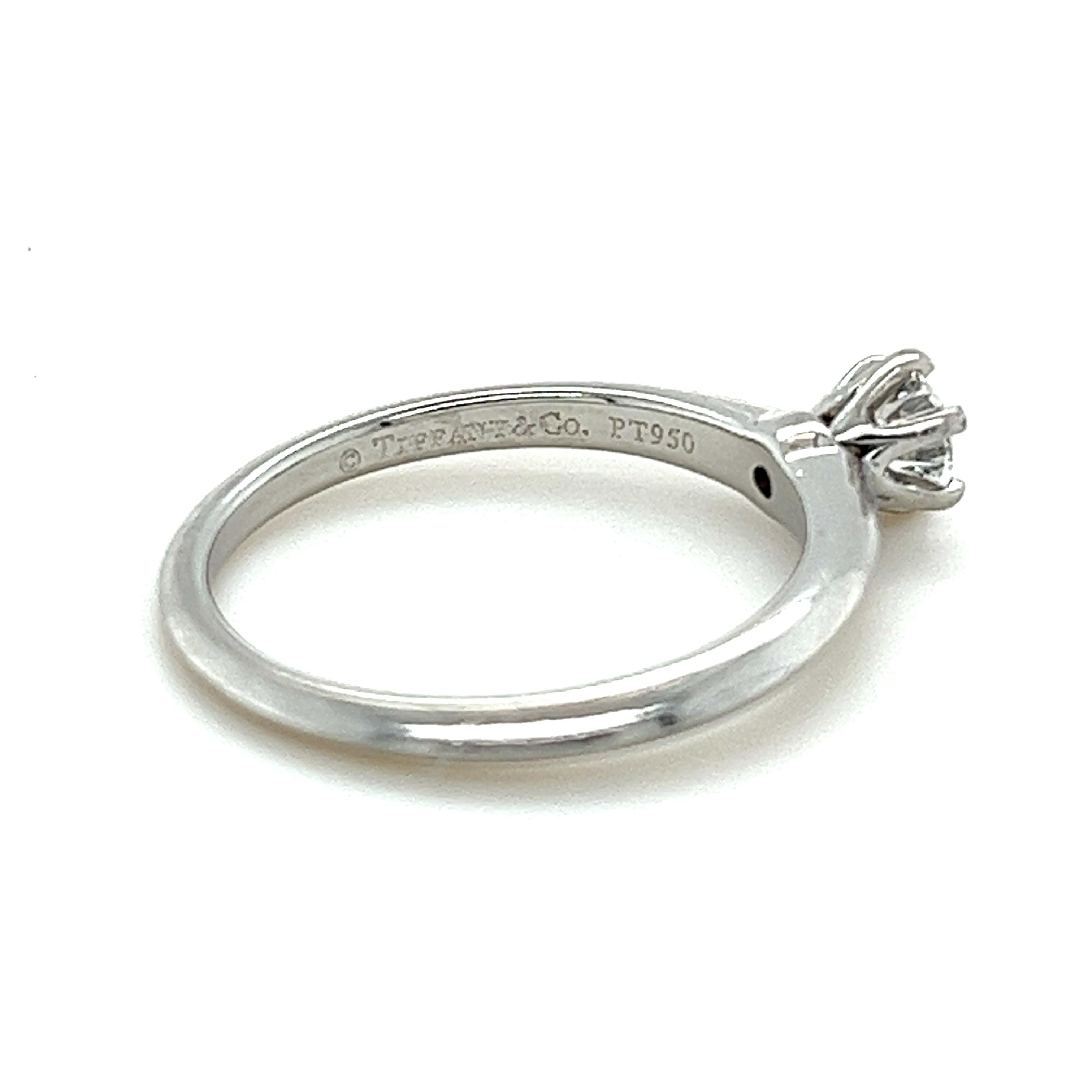Tiffany and Co Diamond Engagement Ring 0.32ct For Sale at 1stDibs