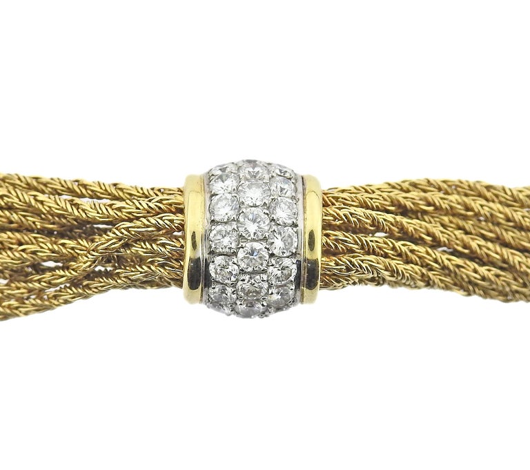Tiffany and Co Diamond Gold Tinsel Ball Necklace For Sale at 1stDibs