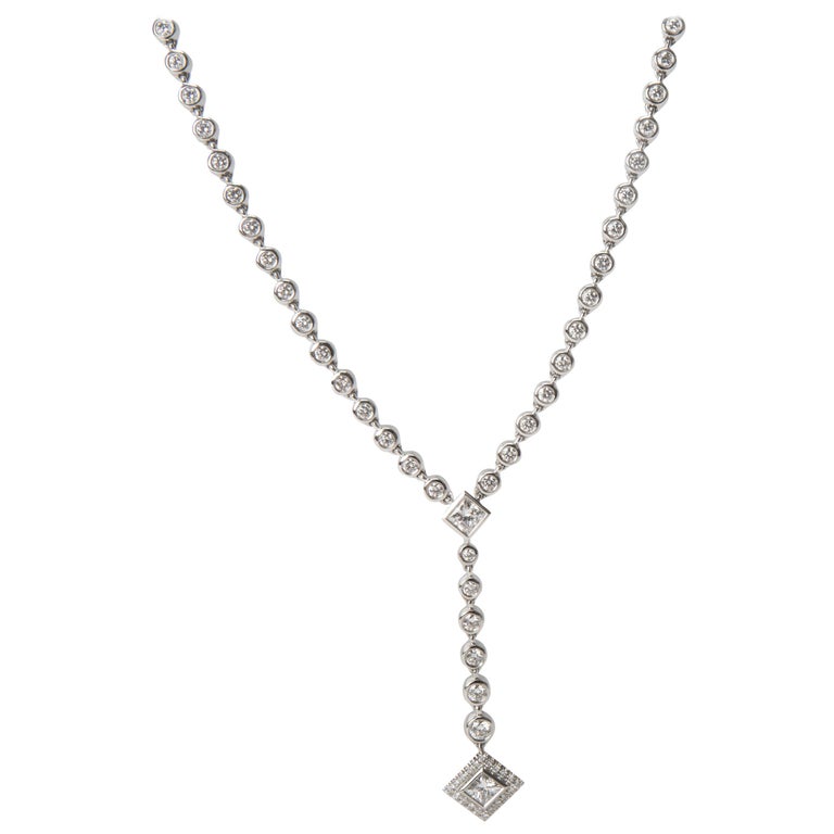 Tiffany and Co. Diamond Grace Necklace in Platinum '4.10 Carat' For ...