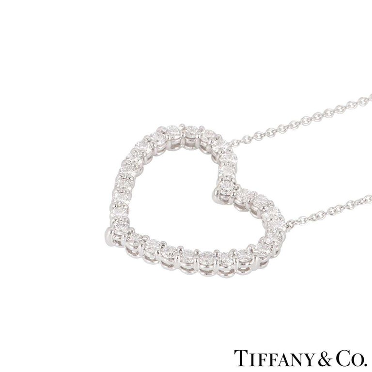 Tiffany and Co. Diamond Heart Pendant .84 Carat at 1stDibs