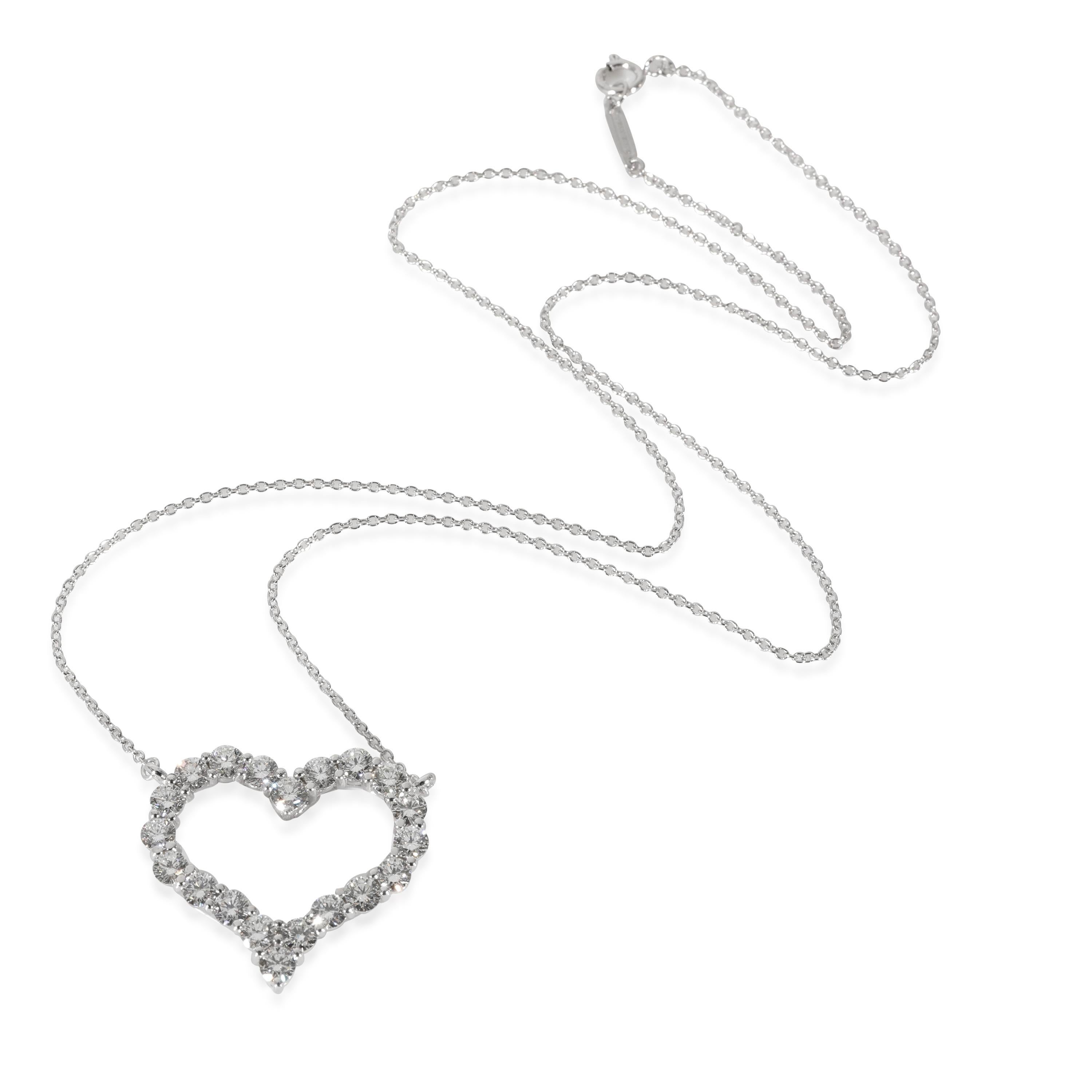 Tiffany and Co. Diamond Heart Pendant in Platinum 1.96 Ctw For Sale at ...