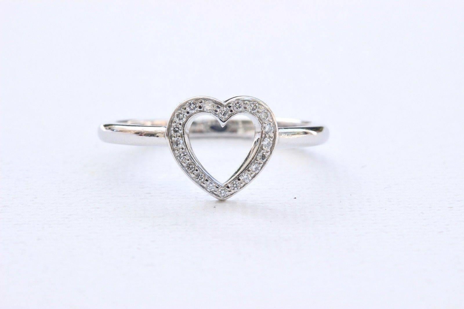 Tiffany and Co. Diamond Open Heart Ring in Platinum at 1stDibs ...