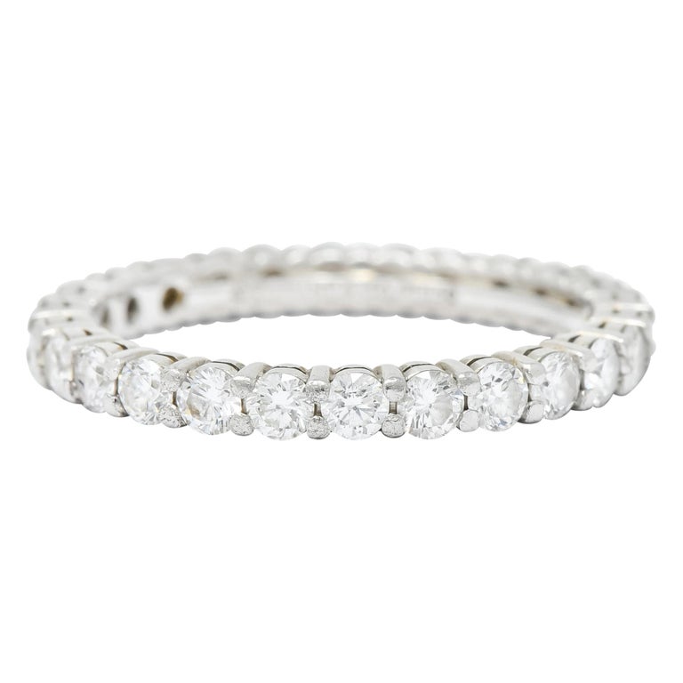 Tiffany and Co. Diamond Platinum Wedding Stacking Eternity Band Ring at ...