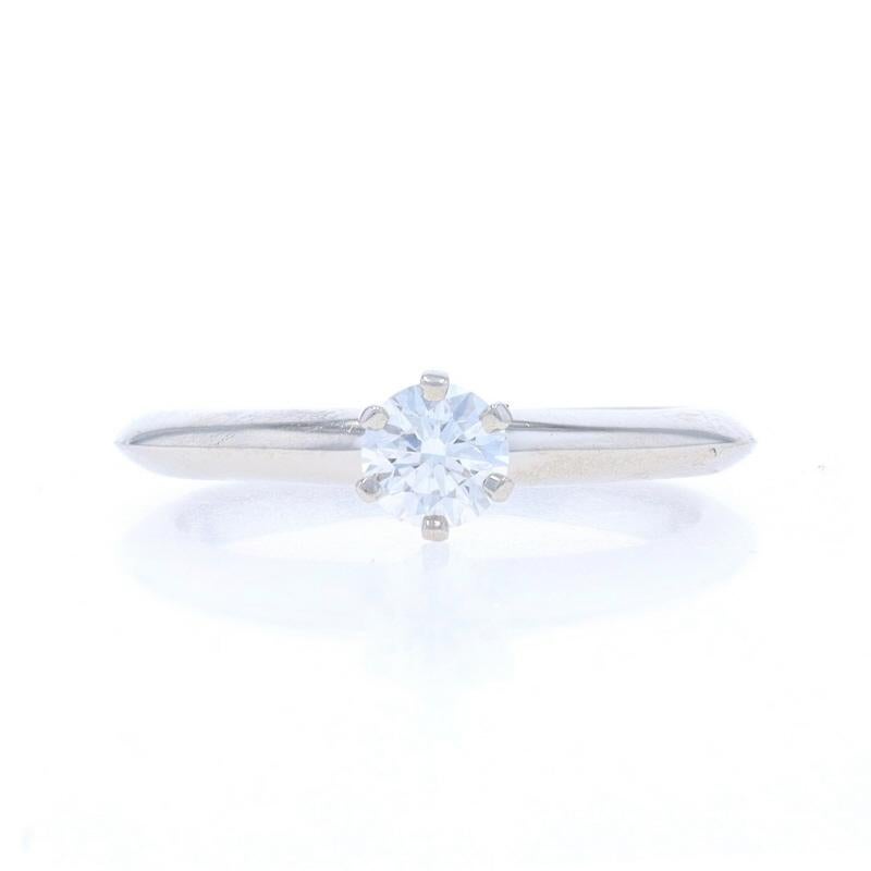 Tiffany and Co. Platinum Solitaire Round Diamond Engagement Ring 1.04ct ...