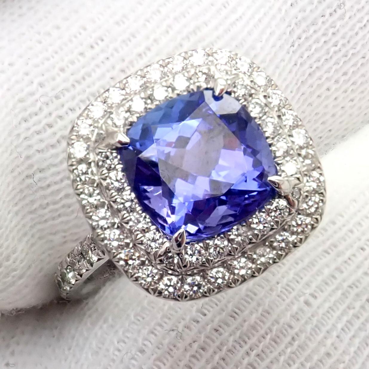 Tiffany and Co Diamond Tanzanite Platinum Soleste Ring at 1stDibs ...