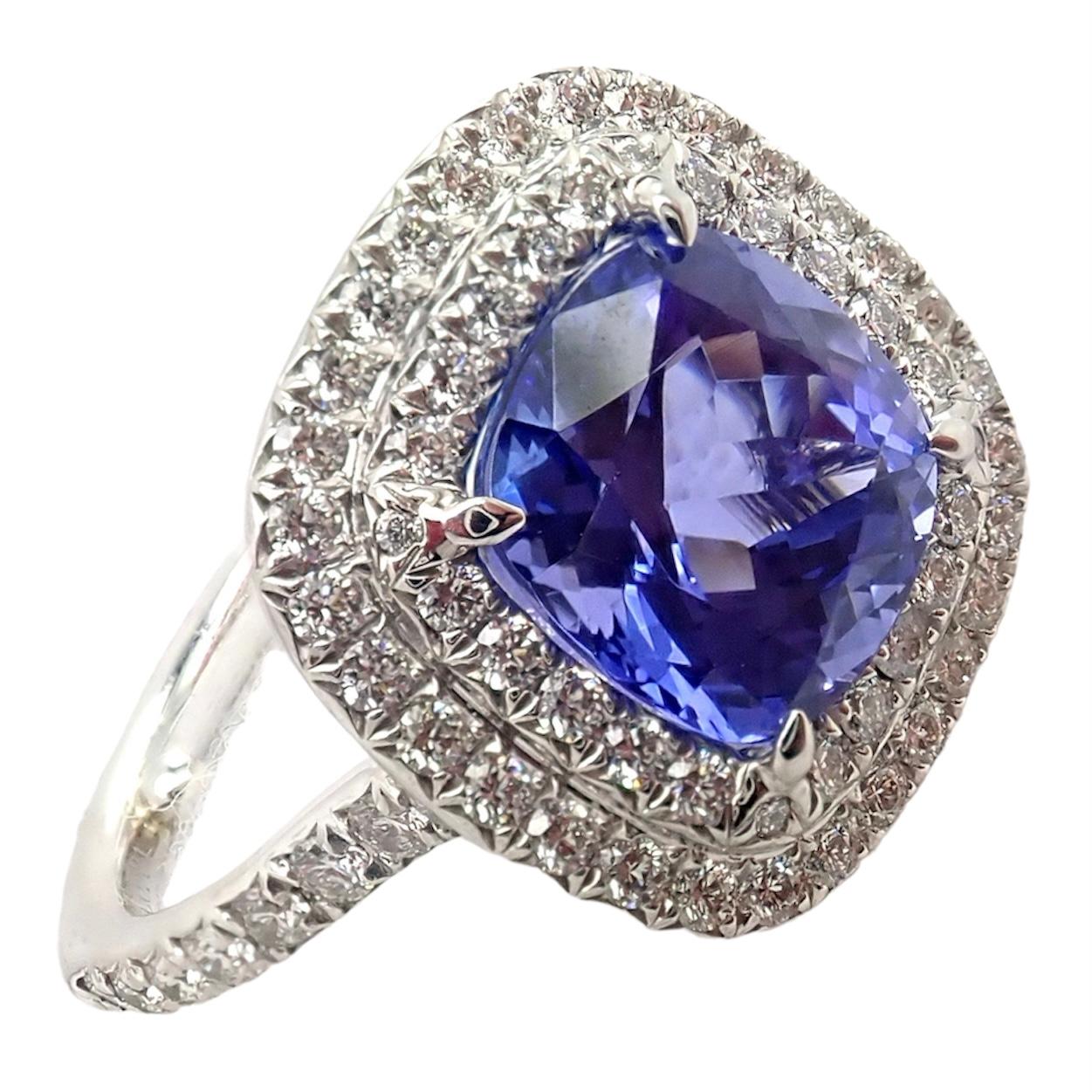 Tiffany and Co Diamond Tanzanite Platinum Soleste Ring at 1stDibs ...