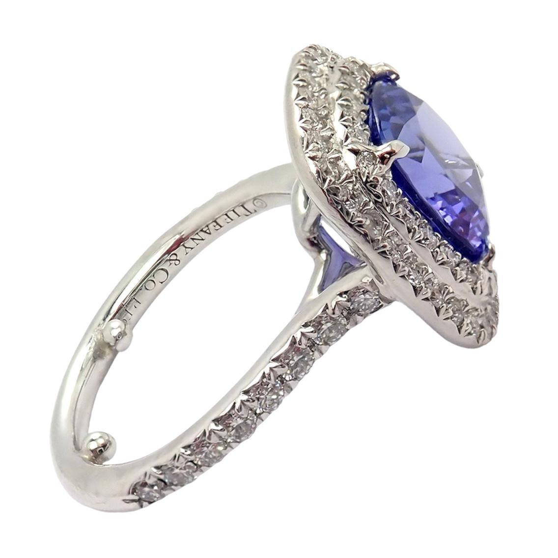 Tiffany and Co Diamond Tanzanite Platinum Soleste Ring at 1stDibs ...