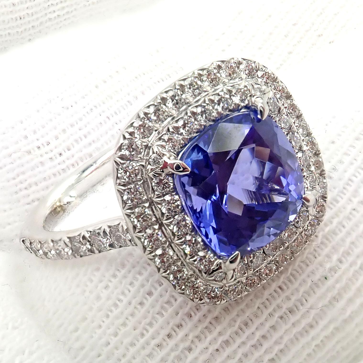 Tiffany and Co Diamond Tanzanite Platinum Soleste Ring at 1stDibs ...