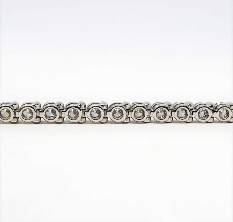 Tiffany and Co. Diamond Victoria Line Bracelet 4.49 Carat Round Diamond ...