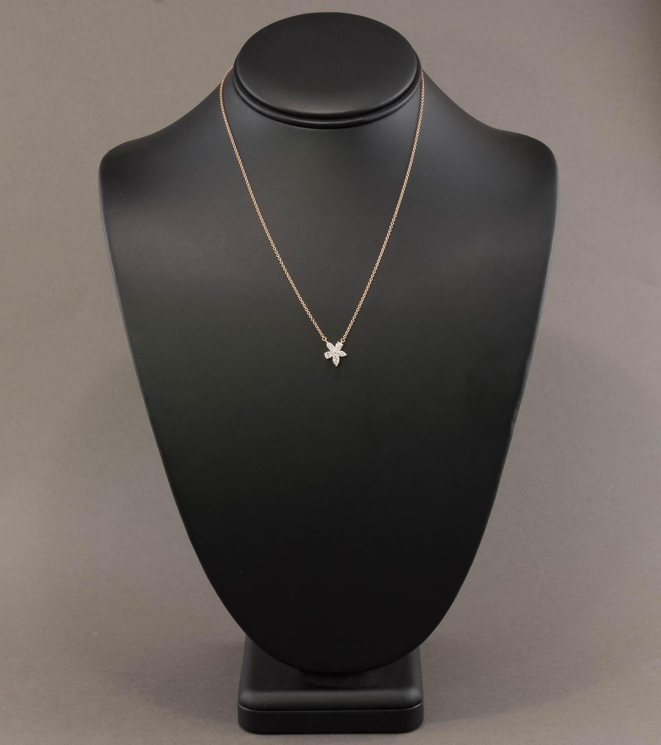 Tiffany and Co. Diamond Victoria Necklace, Mixed Cluster Flower in 18K ...