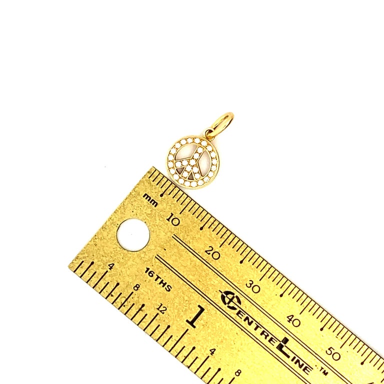 Tiffany and Co. Diamond Yellow Gold Metro Peace Charm Pendant For Sale ...