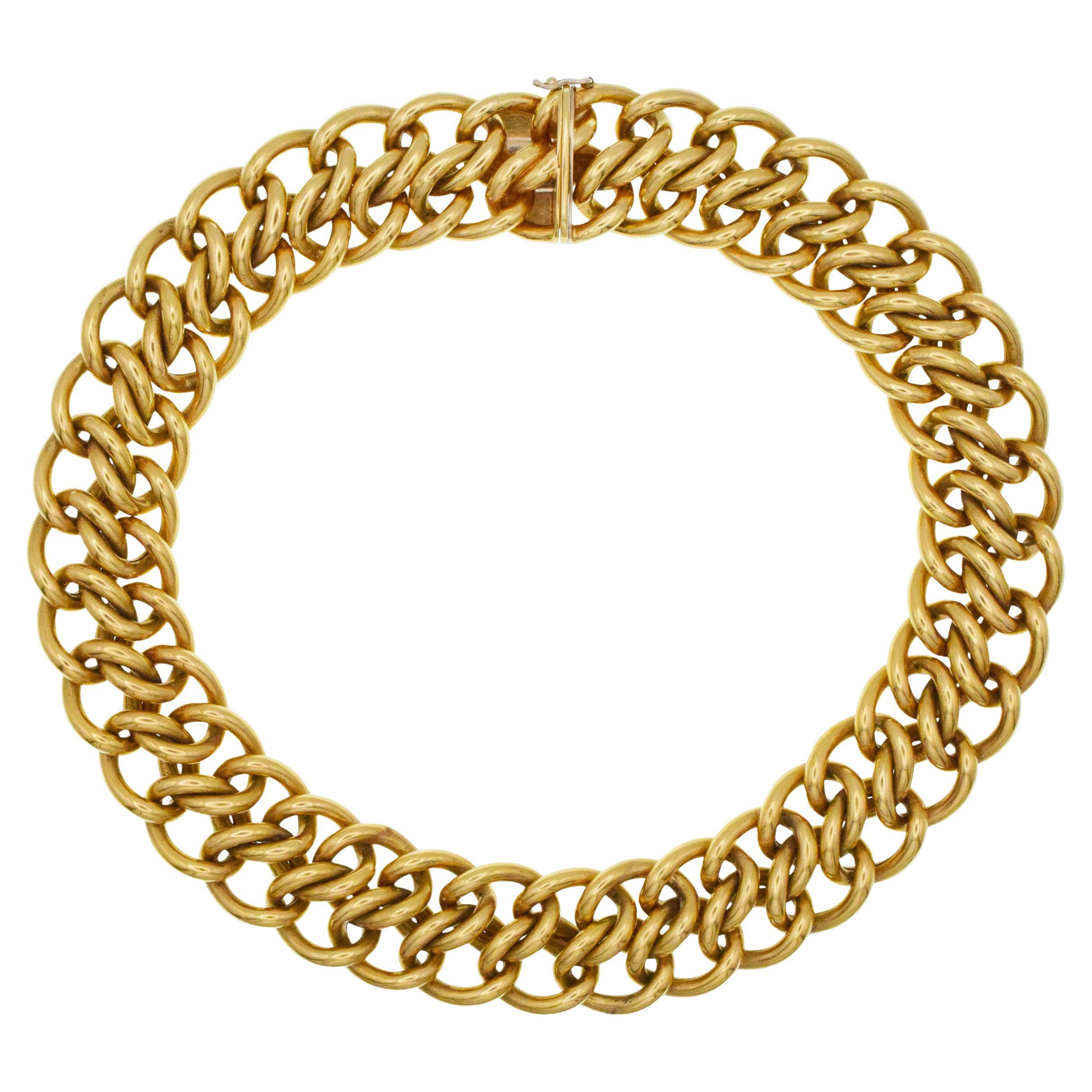 Tiffany and Co Double Row Graduated Link Necklace 73.9 Grams 18 Karat ...