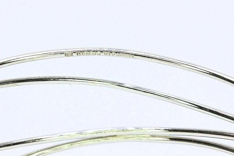 Tiffany and Co. Elsa Peretti 18 Karat White Gold Five-Row Wave Bracelet ...