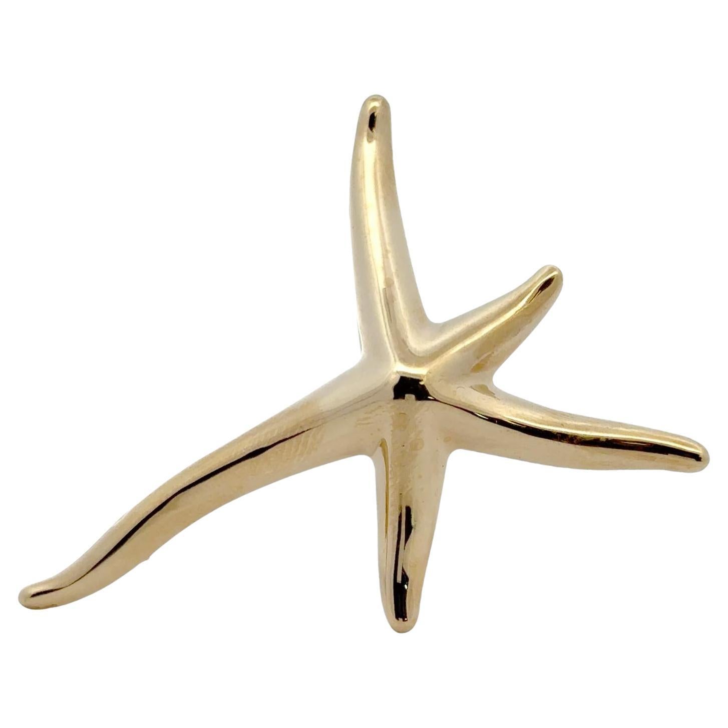 Tiffany and Co. Elsa Peretti 18 Karat Yellow Gold Starfish Brooch Spain ...