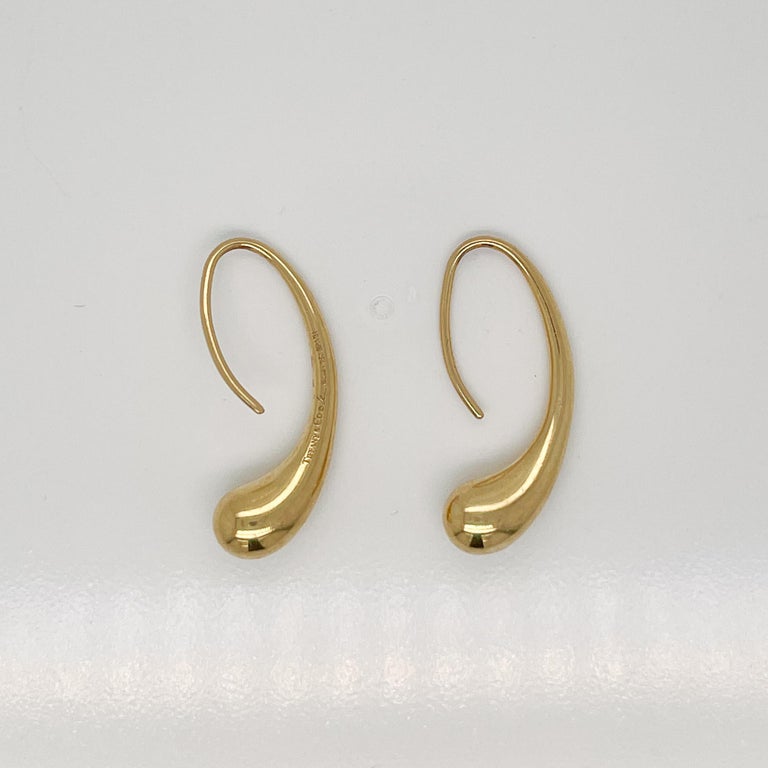 Tiffany and Co. Elsa Peretti 18k Gold Teardrop Earrings at 1stDibs