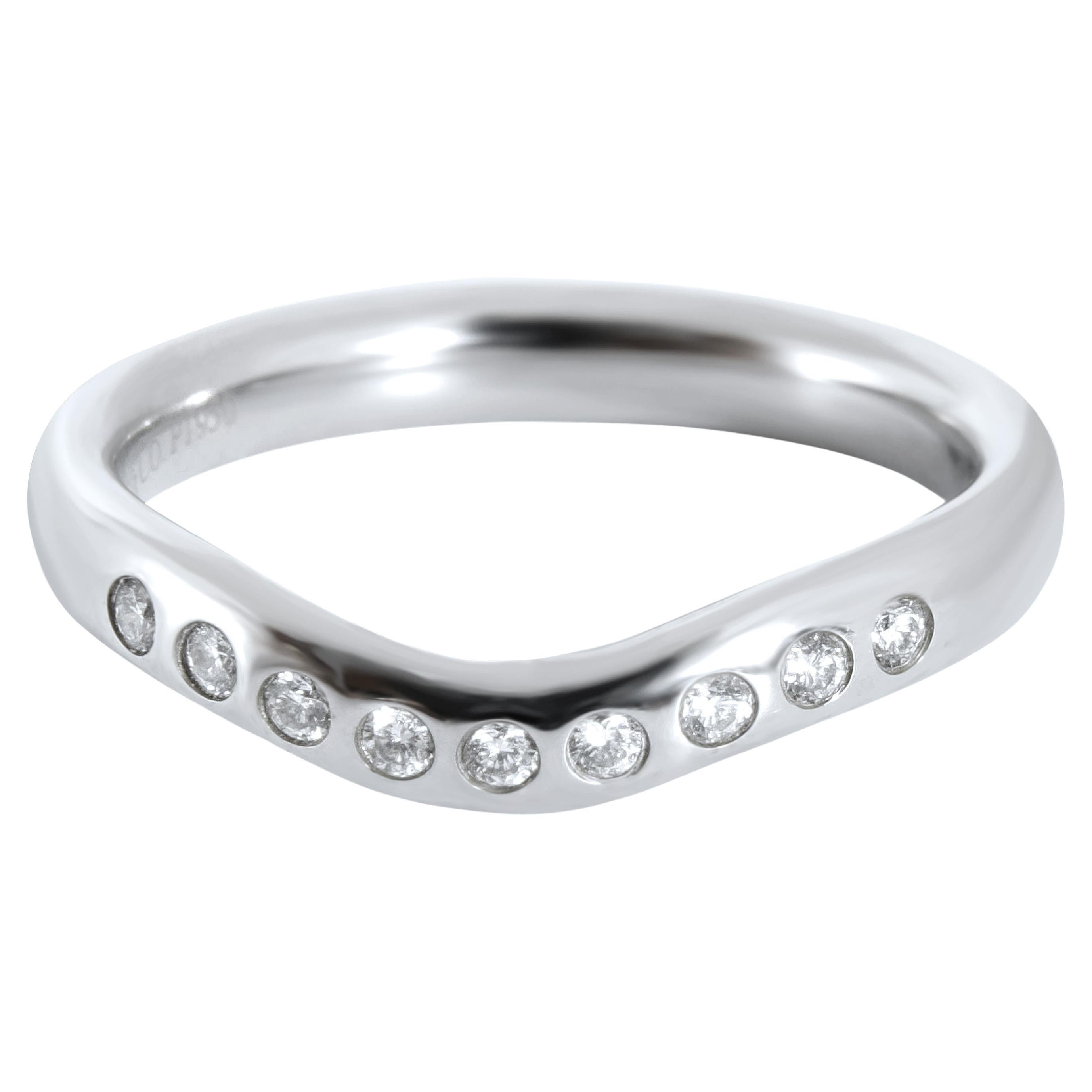 Tiffany and Co. Elsa Peretti Band in Platinum 0.1 CTW For Sale at ...