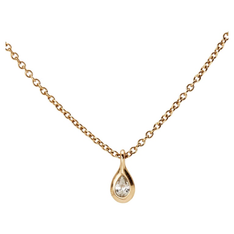 Tiffany and Co. Elsa Peretti Collier en or rose 18 carats avec diamants ...