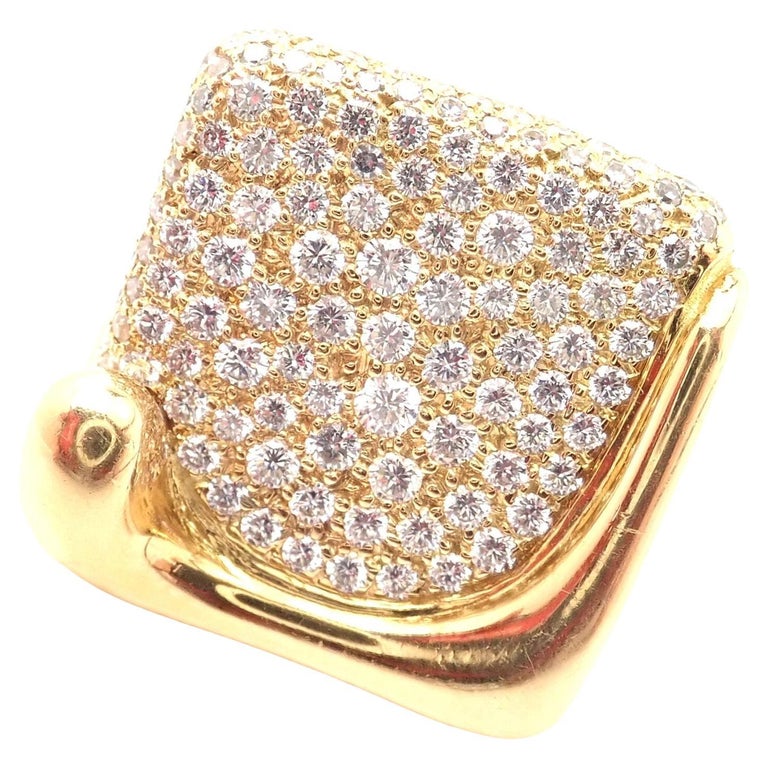 Tiffany and Co. Elsa Peretti Diamond Large Yellow Gold Ring at 1stDibs