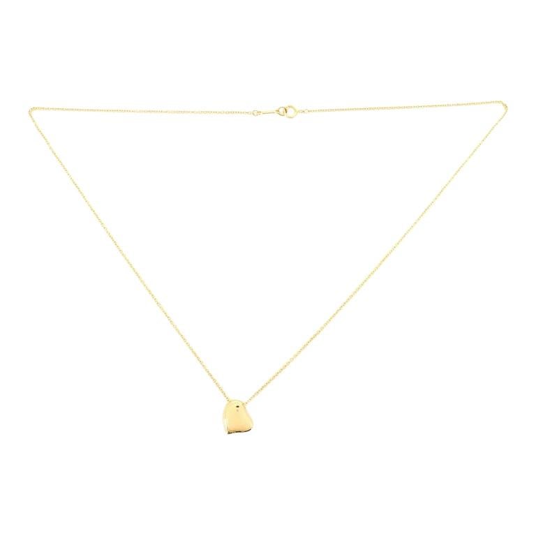 Tiffany and Co. Elsa Peretti Full Heart Necklace 18 Karat Yellow Gold ...