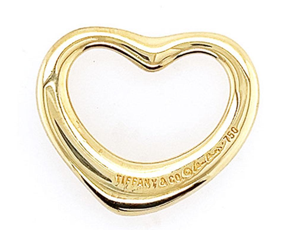 Tiffany and Co Elsa Peretti Open Heart Pendant 22MM 18K Gold For Sale ...