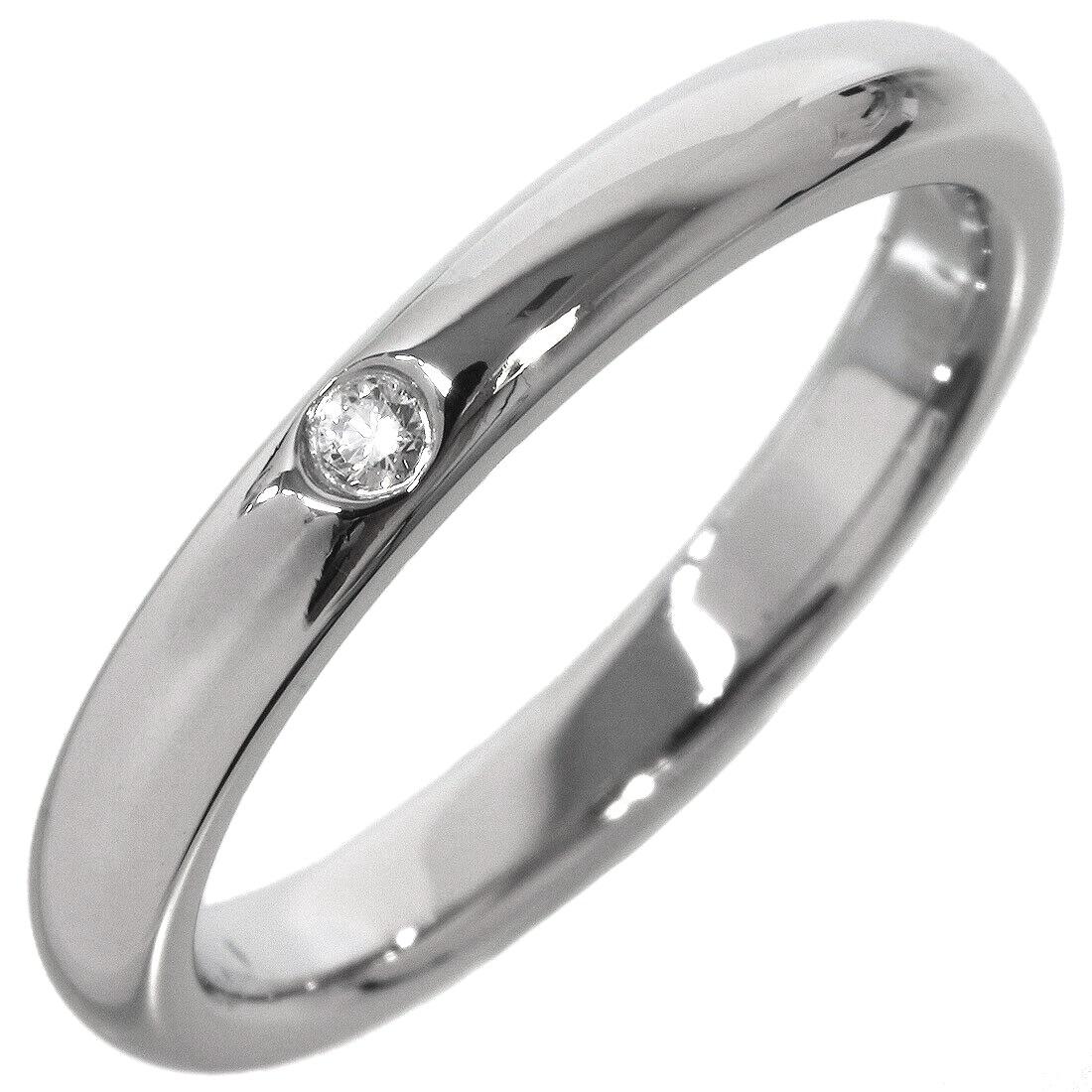 TIFFANY and Co. Elsa Peretti Platinum .02 Diamond Band Ring 6 For Sale ...
