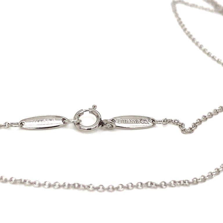 Tiffany and Co. Elsa Peretti Platinum Diamond Solitaire Pendant Necklace For Sale at 1stDibs