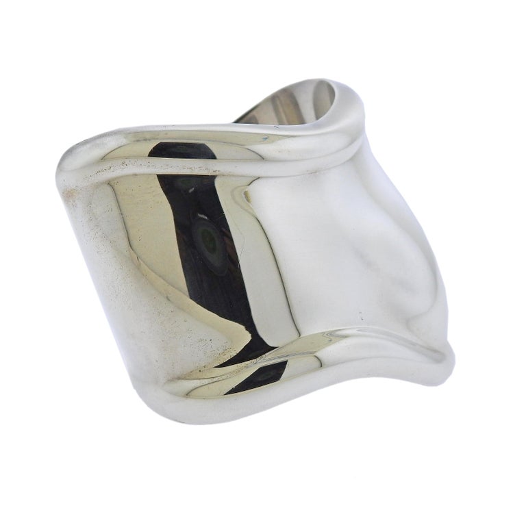 Tiffany and Co. Elsa Peretti Silver Bone Cuff Bracelet at 1stDibs ...