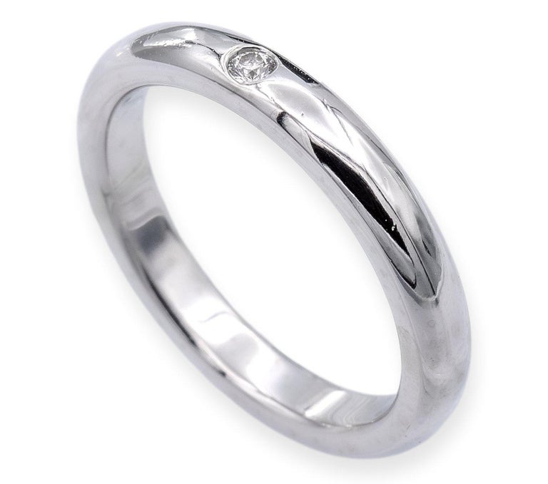 Tiffany and Co. Elsa Peretti Single Diamond Band Ring in Platinum For ...