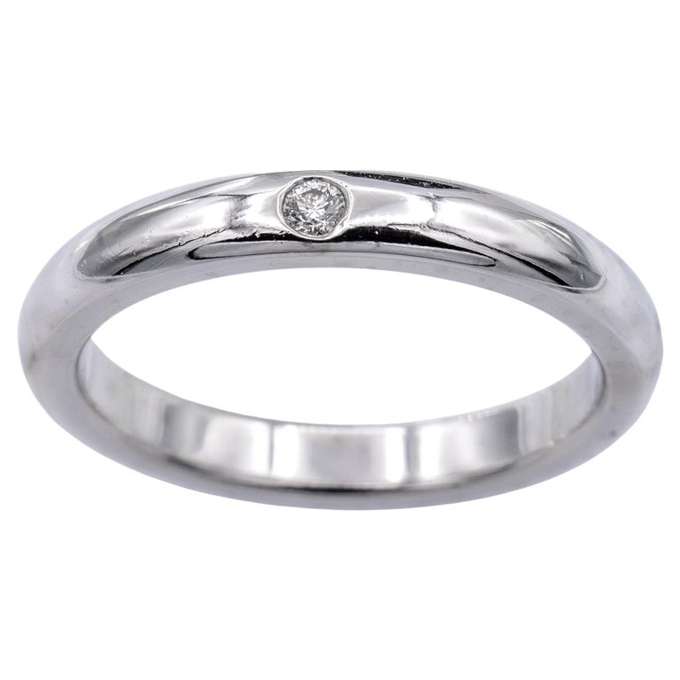 Tiffany and Co. Elsa Peretti Single Diamond Band Ring in Platinum For ...