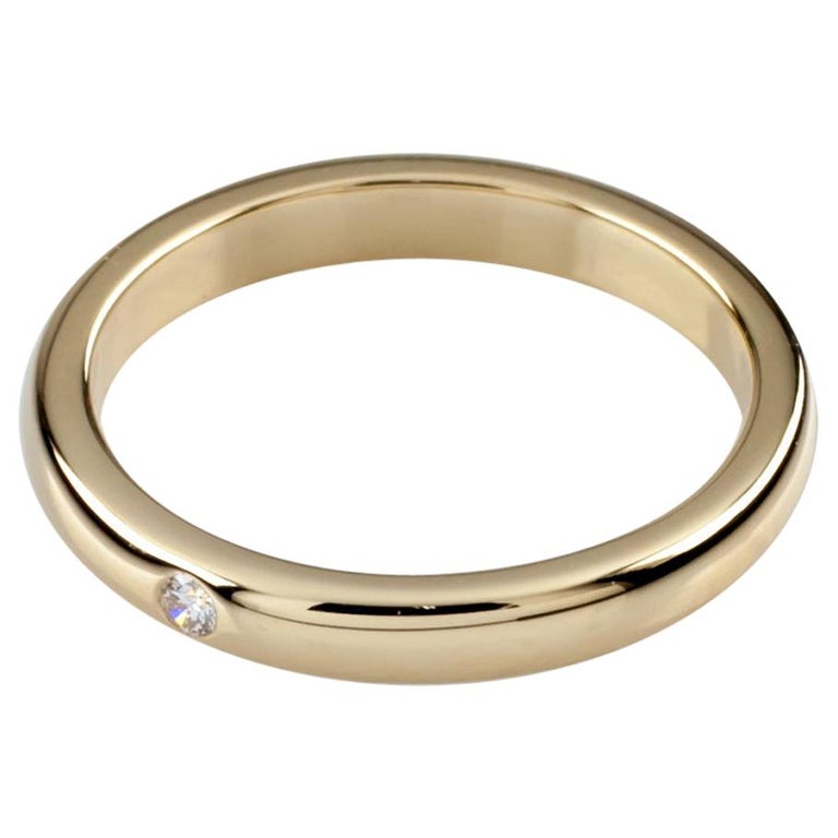 Tiffany and Co. Elsa Peretti Stacking Band Ring with Diamond Solitaire ...