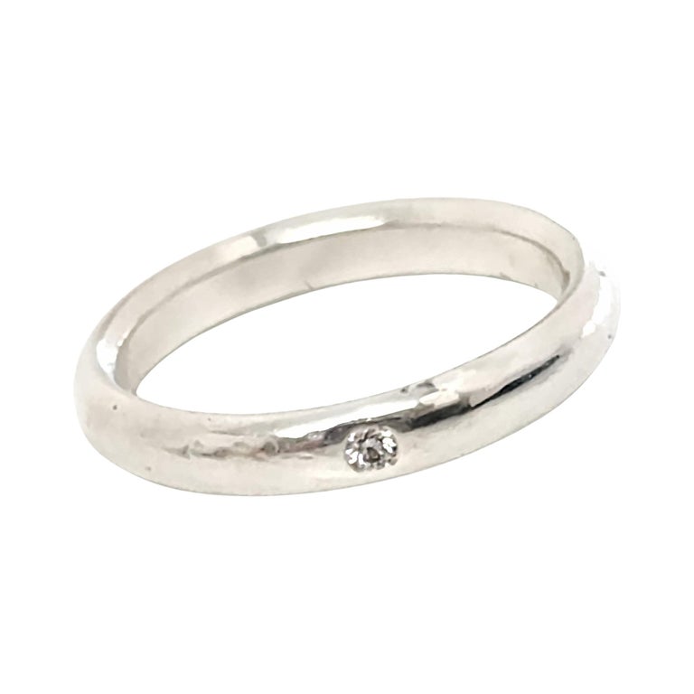 Tiffany and Co. Elsa Peretti Sterling Silver Diamond Band Ring For Sale ...