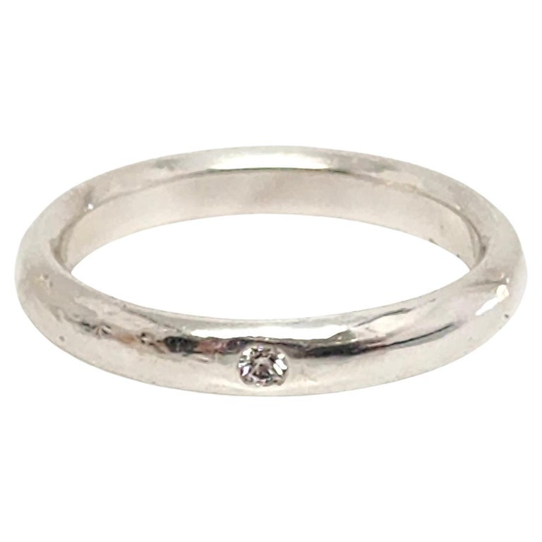Tiffany and Co. Elsa Peretti Sterling Silver Diamond Band Ring For Sale at 1stDibs