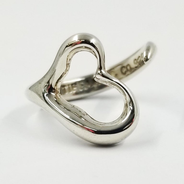 Tiffany and Co. Elsa Peretti Sterling Silver Heart Ring at 1stDibs