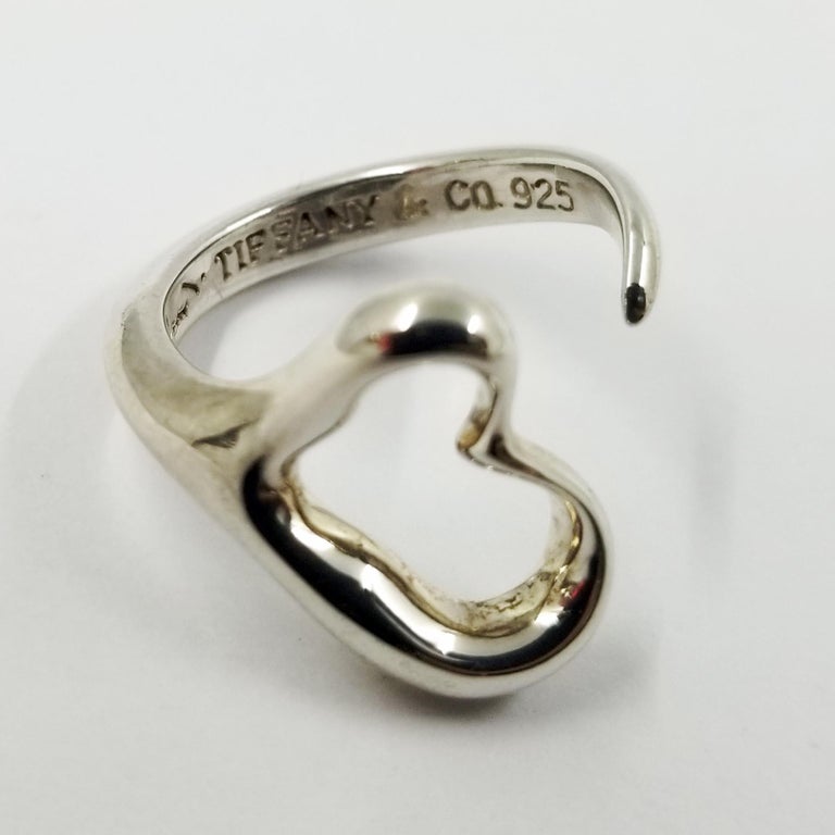 Tiffany and Co. Elsa Peretti Sterling Silver Heart Ring at 1stDibs