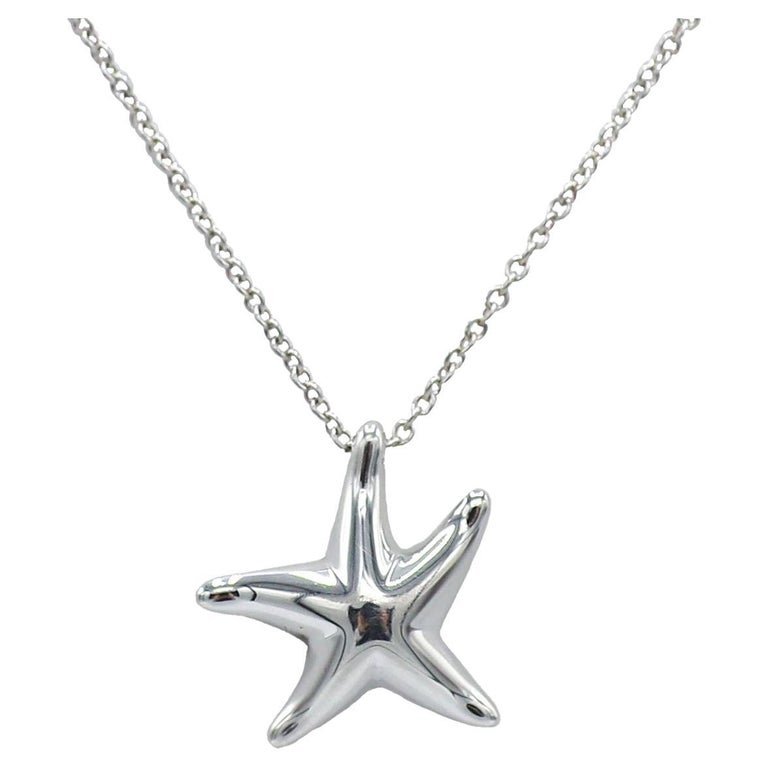 Tiffany and Co. Elsa Peretti Sterling Silver Starfish Pendant Necklace ...