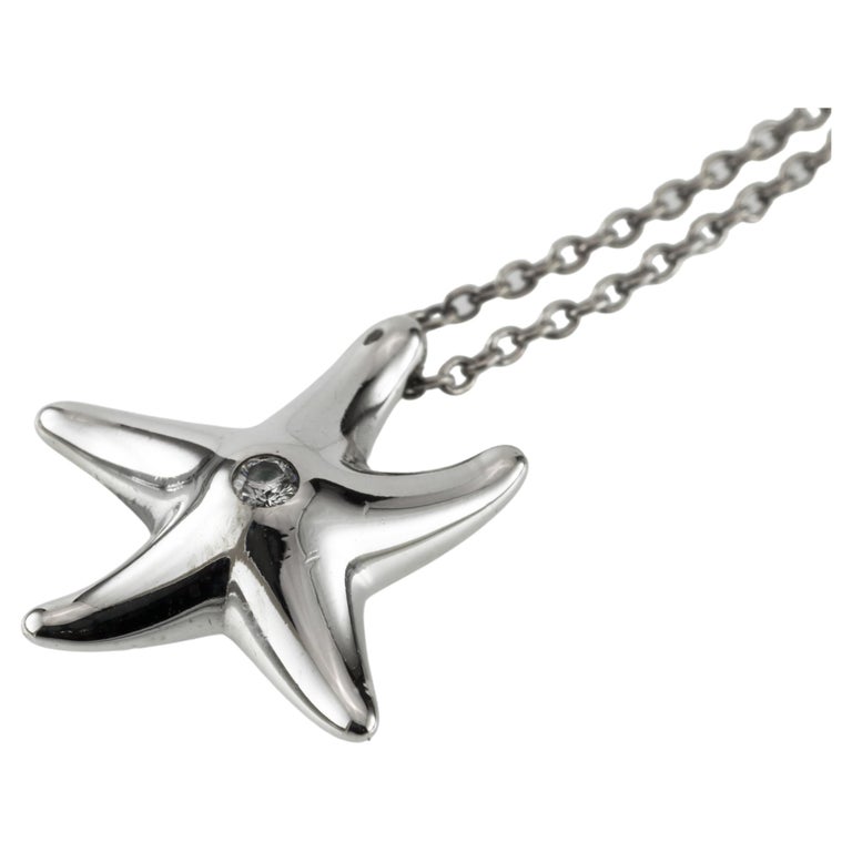 Tiffany and Co. Elsa Peretti Sterling Silver Starfish Pendant Necklace ...