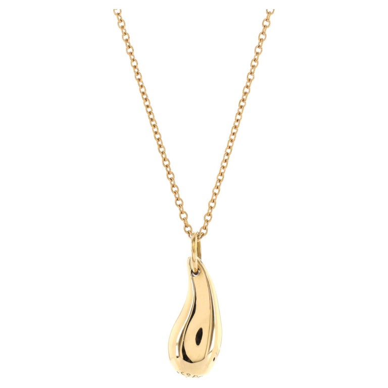 Tiffany and Co. Elsa Peretti Teardrop Pendant Necklace 18K Yellow Gold ...