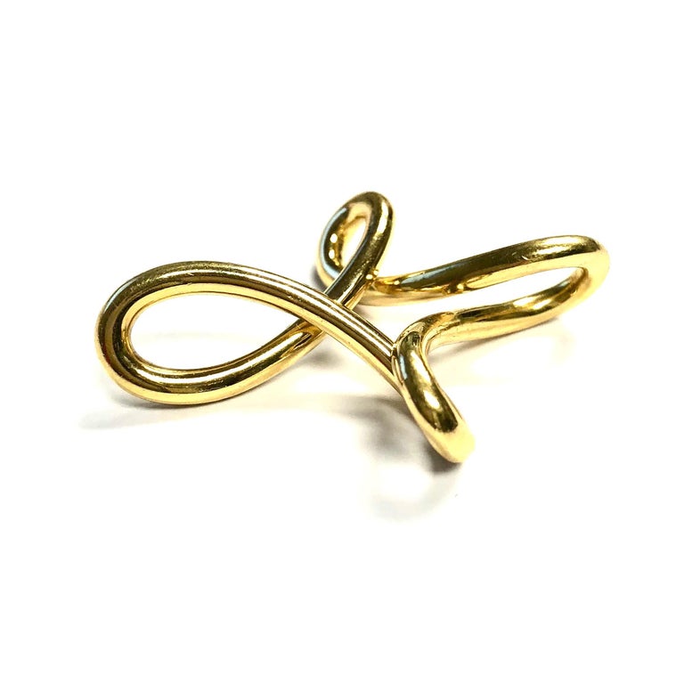 Tiffany and Co. Elsa Peretti Yellow Gold Large Infinity Cross Pendant ...