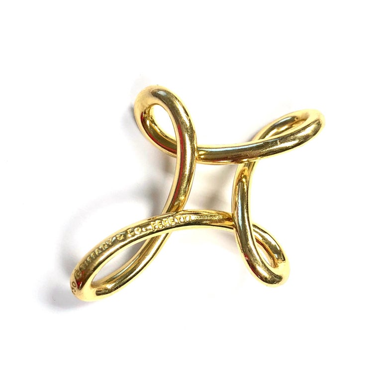 Tiffany and Co. Elsa Peretti Yellow Gold Large Infinity Cross Pendant ...