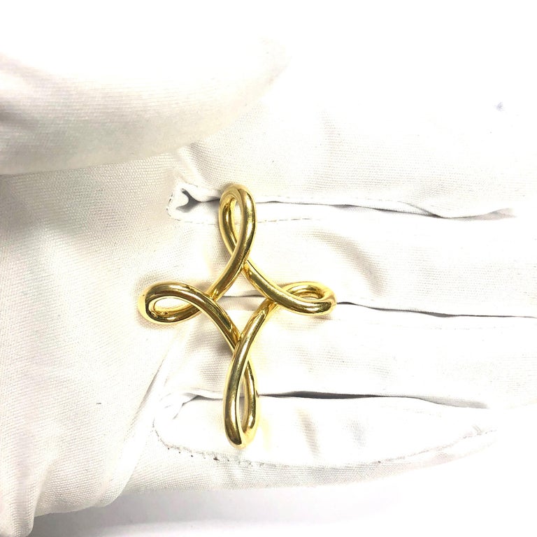 Tiffany and Co. Elsa Peretti Yellow Gold Large Infinity Cross Pendant ...