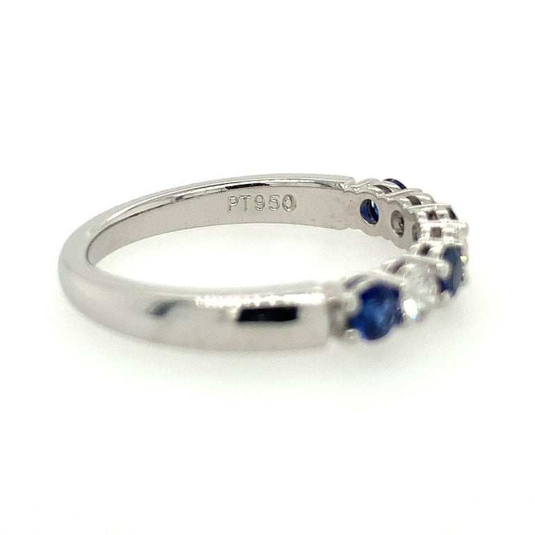 Tiffany and Co. Embrace Sapphire and Diamond Band Ring Platinum .64 CT ...